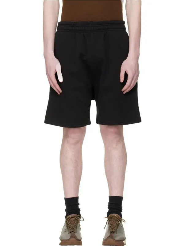 ENTIRE STUDIOS Elastic Waist Drawstring Shorts - Black