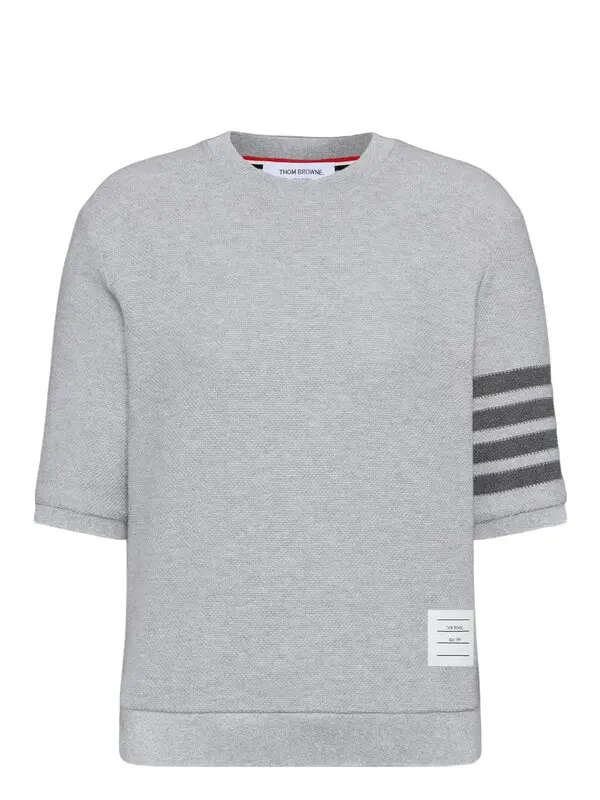 Thom Browne Four-striped T-shirt - Light Gray