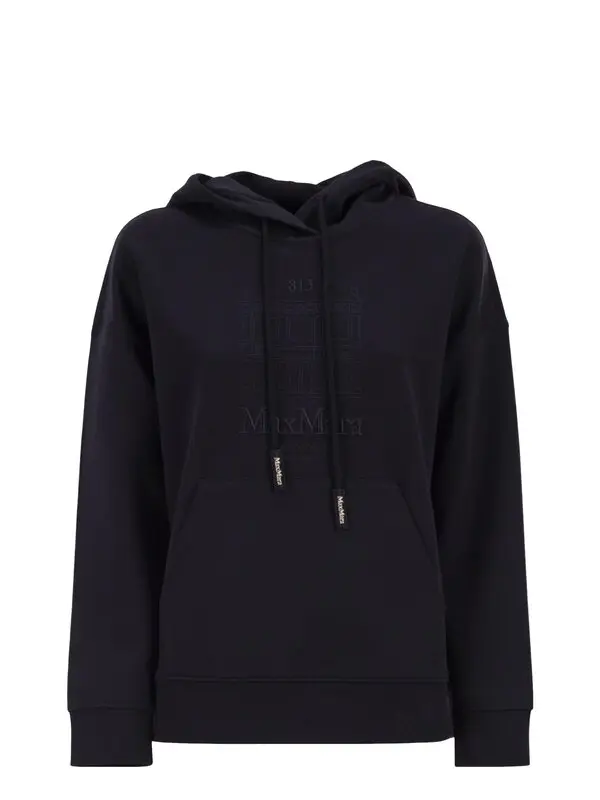 Max Mara Embroidered Drawstring Hoodie - Black