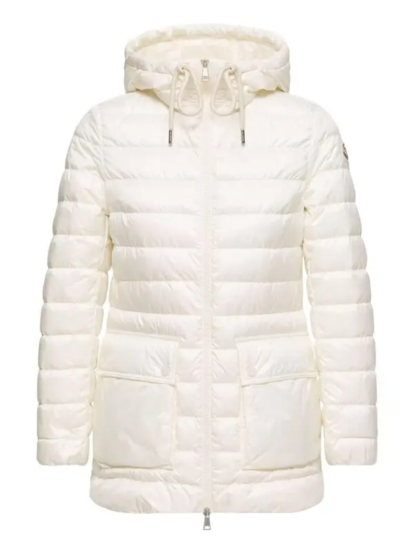 Moncler Jasmin Short Down Jacket With Hood - White