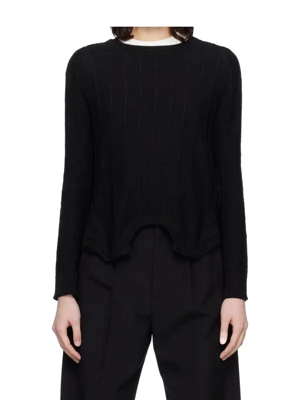MAISON MARGIELA Ribbed Knit Crewneck Sweater - Black