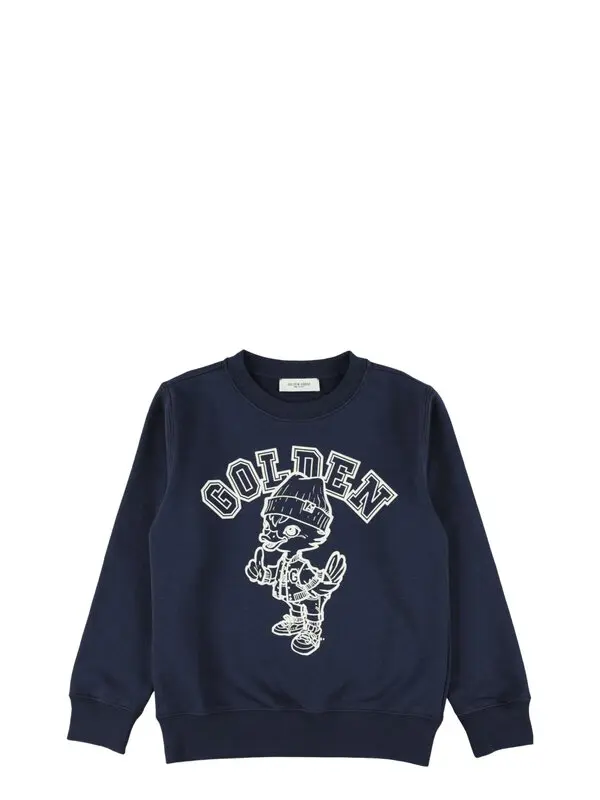 GOLDEN GOOSE Long-sleeved Sweatshirt - Navy Blue