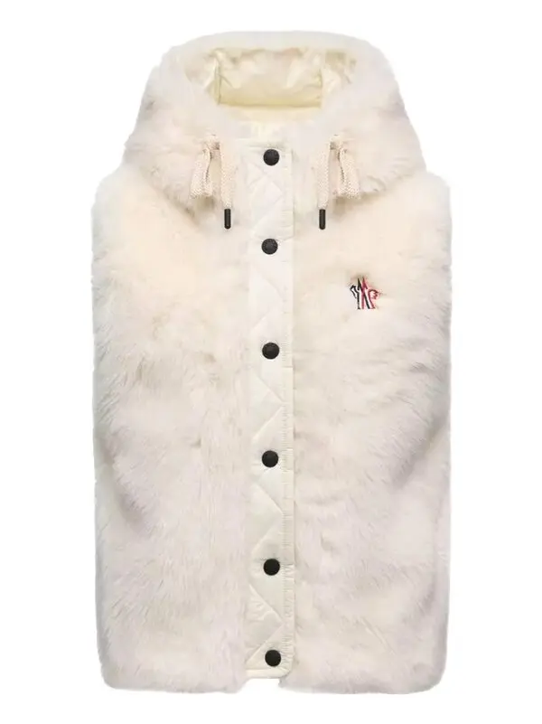 Moncler Down Gilet With Drawstring Hood - White