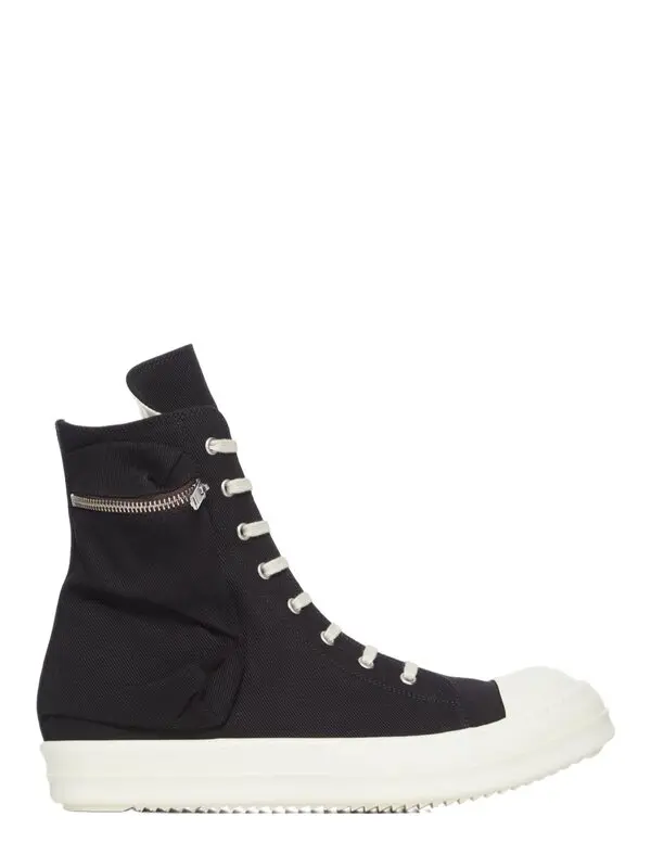 Rick Owens Temple Cargo High-top Sneakers - Black/off-white/off-white