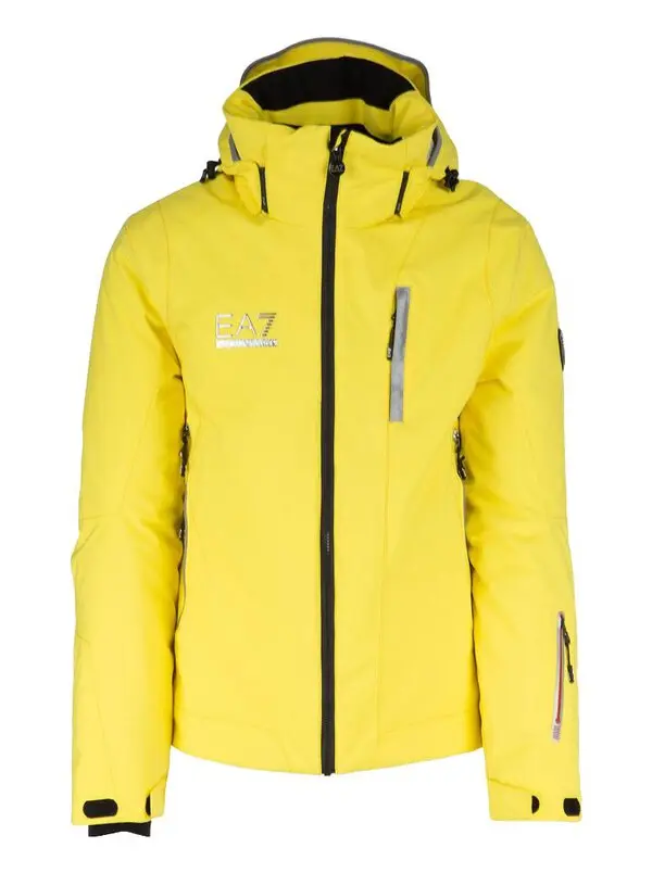 EA7 Logo Zipper Hooded Cotton Suit - Yellow