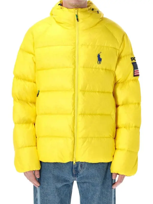 Polo Ralph Lauren Hawthorne Flag Hooded Down Jacket - Yellow