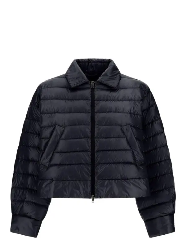 Herno Ultralight Nylon Cape With Shirt Collar And Patch Pockets - Black