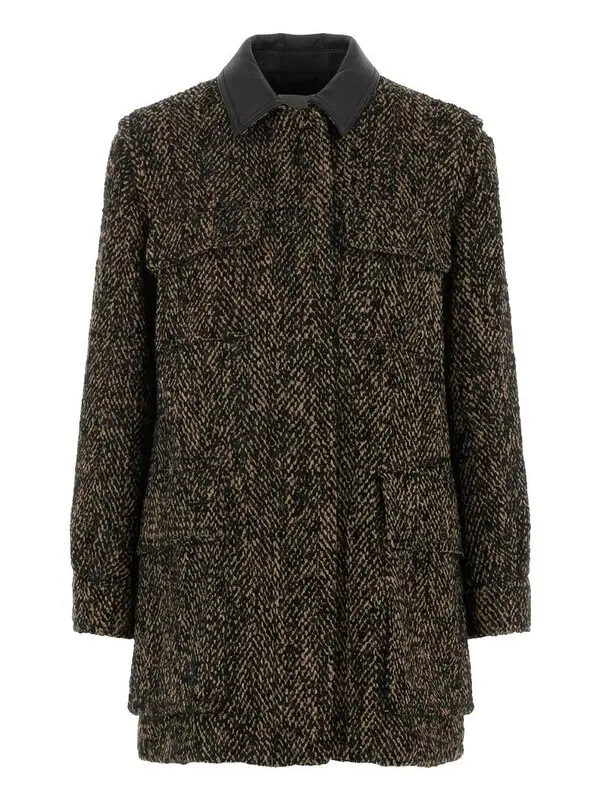 Max Mara Angio Textured Belted Coat - Black