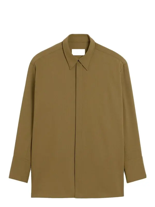 Ami Long Sleeve Shirt With Side Slits - Bronze