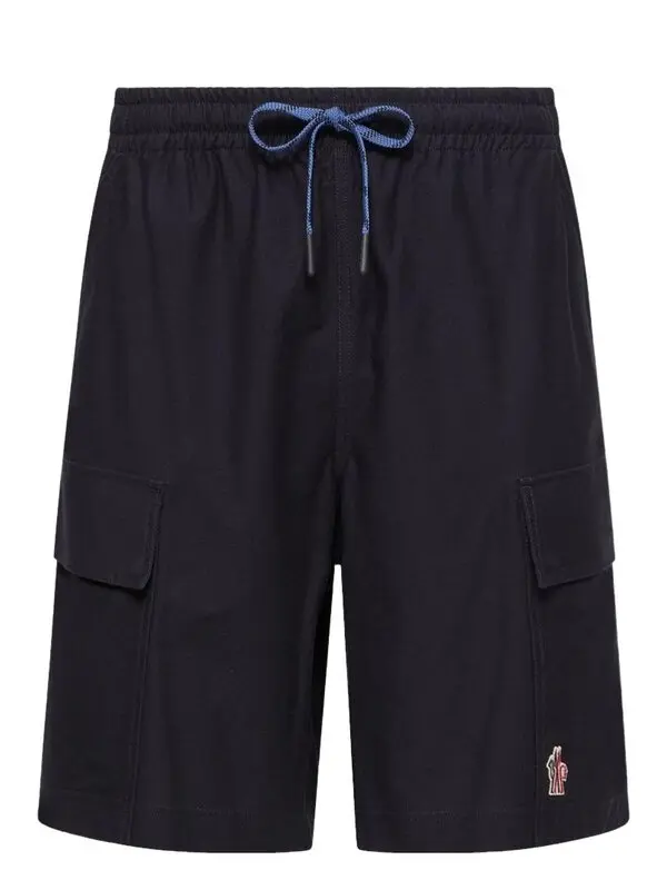 Moncler Cotton Gabardine Cargo Shorts - Navy
