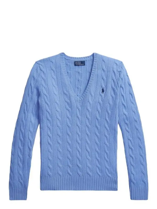 Polo Ralph Lauren Cable Knit V-neck Sweater - Blue