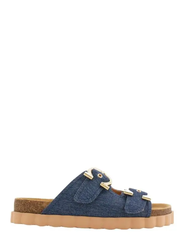 FERRAGAMO Gancini Sporty Sandals - Denim