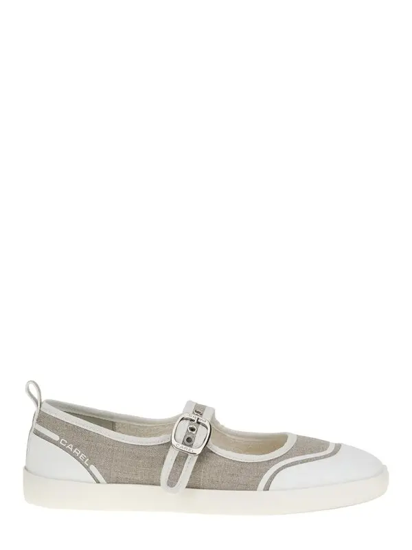 CAREL Buckled Ballerinas With Logo Detail - White