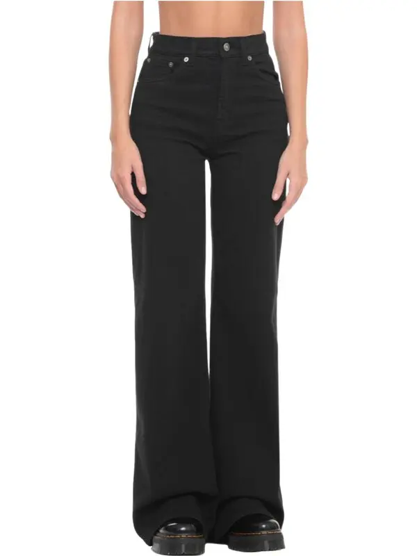 DONDUP Logo Patch Wide-leg Jeans - Black