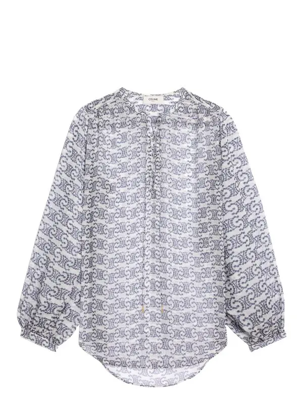 Celine Romy Blouse In Silk Crepon - Gray