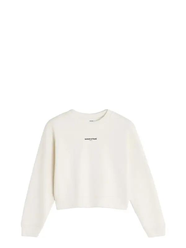 Maison Kitsuné Logo Crewneck Sweatshirt - White