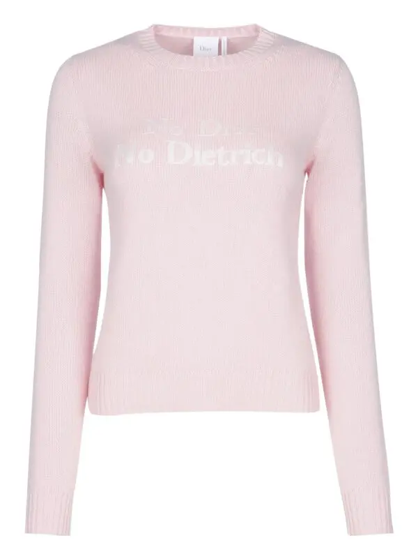 Dior Long-sleeved Knitwear With Logo - Pink