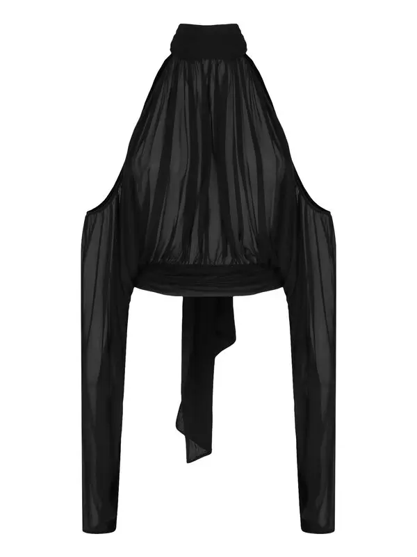 Giuseppe Di Morabito Gathered Tie-neck Top - Black