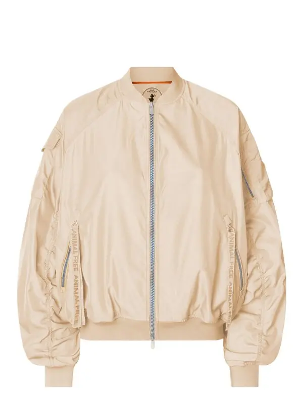 SAVE THE DUCK Zip-up Bomber Jacket - Almond Cream