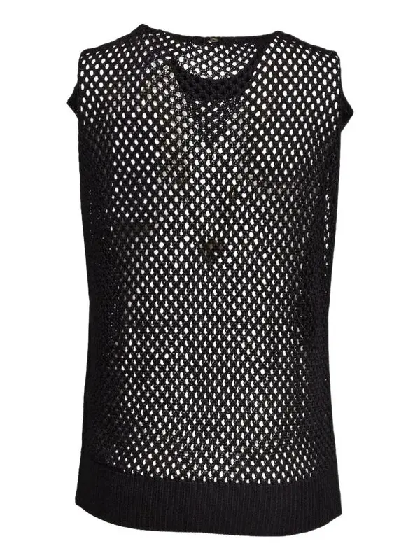DONDUP Sleeveless Knitted Vest With Cut-out Details - Black