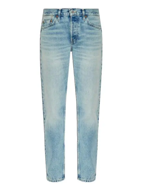RE/DONE Buttoned Jeans Light Wash Denim - Blue