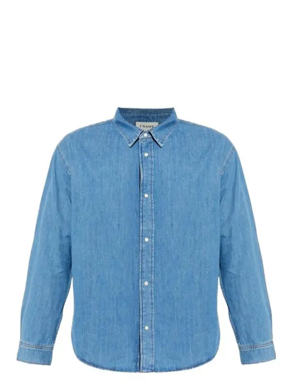 FRAME Buttoned Cotton Shirt - Blue