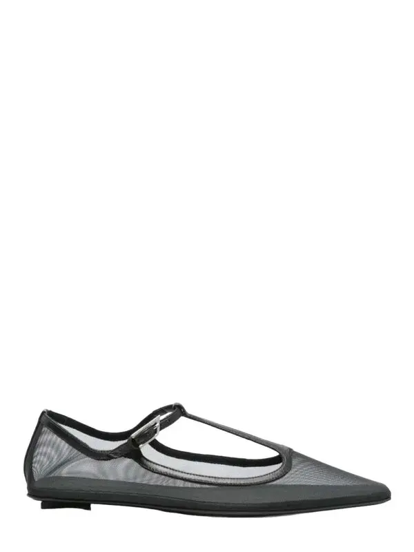 Attico Square Toe Flats - Black