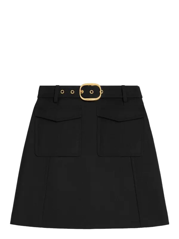 Celine Mini Skirt In Mohair Wool - Black
