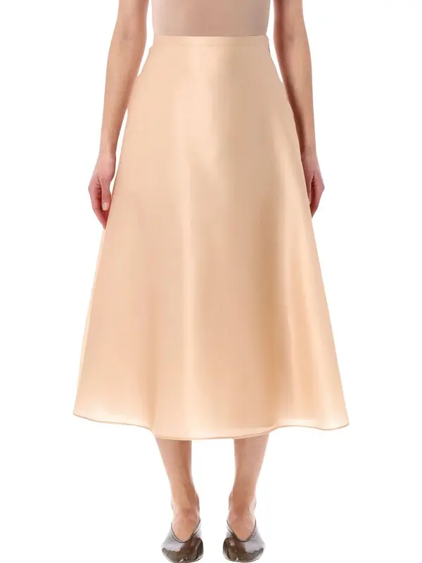 Alberta Ferretti High-waisted Midi Skirt - Nude