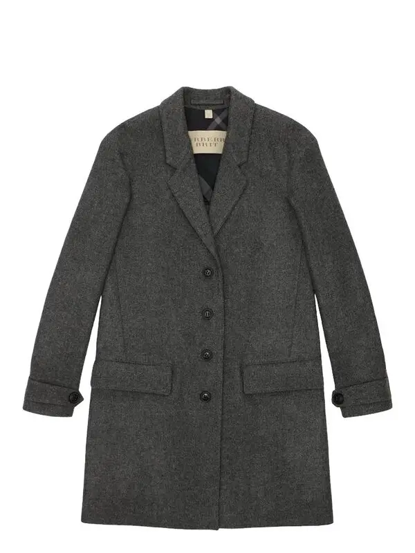Burberry Single-breasted Coat With Notched Lapel - Gray