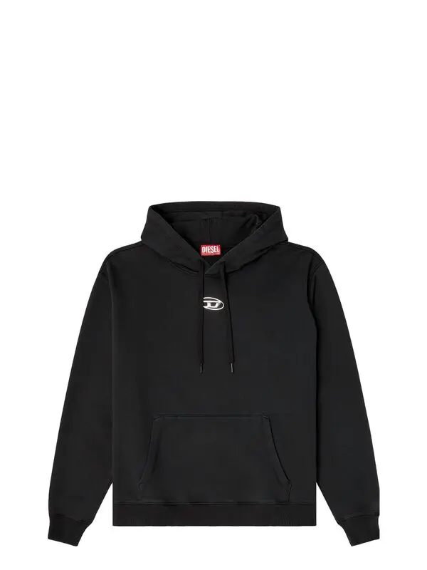 DIESEL® S-norm-hood-iod Oval D Hoodie - Black