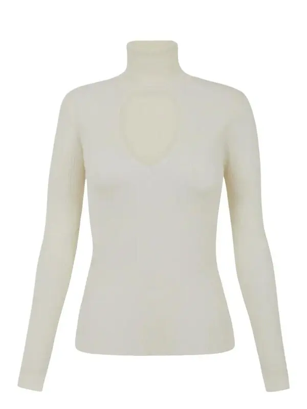 P.a.r.o.s.h Cut-out Detail Turtleneck Jumper - White