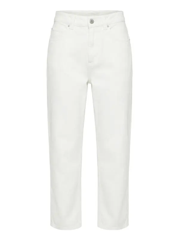 Brunello Cucinelli Logo-patch Flared Jeans - White