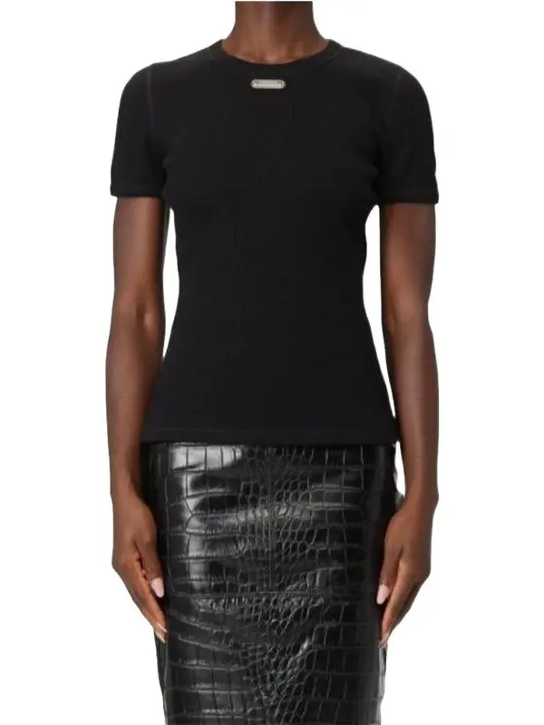 Alexander McQueen Ribbed Crewneck T-shirt - Black