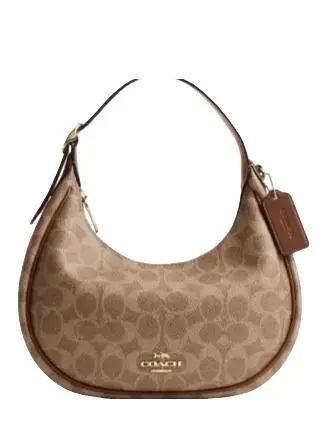 COACH Signature Canvas Emily Shoulder Bag - Signature Canvas/gold/tan/brown