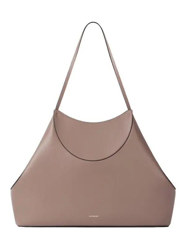 Givenchy Medium Facet Tote Bag In Grained Leather - Taupe