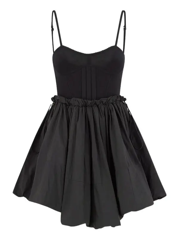 Attico Flared Mini Dress - Black