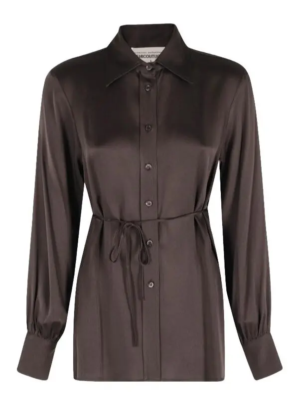 SEMICOUTURE Long-sleeved Shirt - Dark Cacao