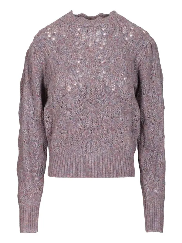 Isabel Marant Étoile Puff Sleeve Open-knit Sweater - Gray