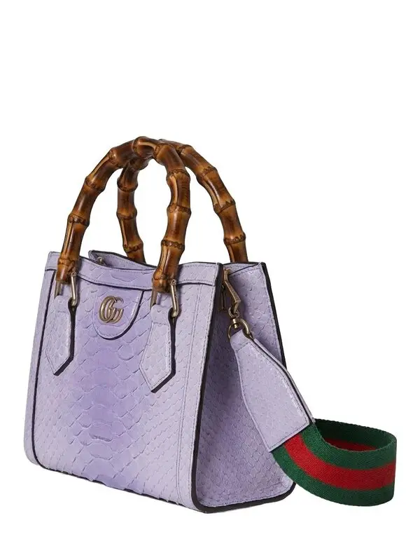 Gucci Diana Small Python Tote Bag - Light Purple