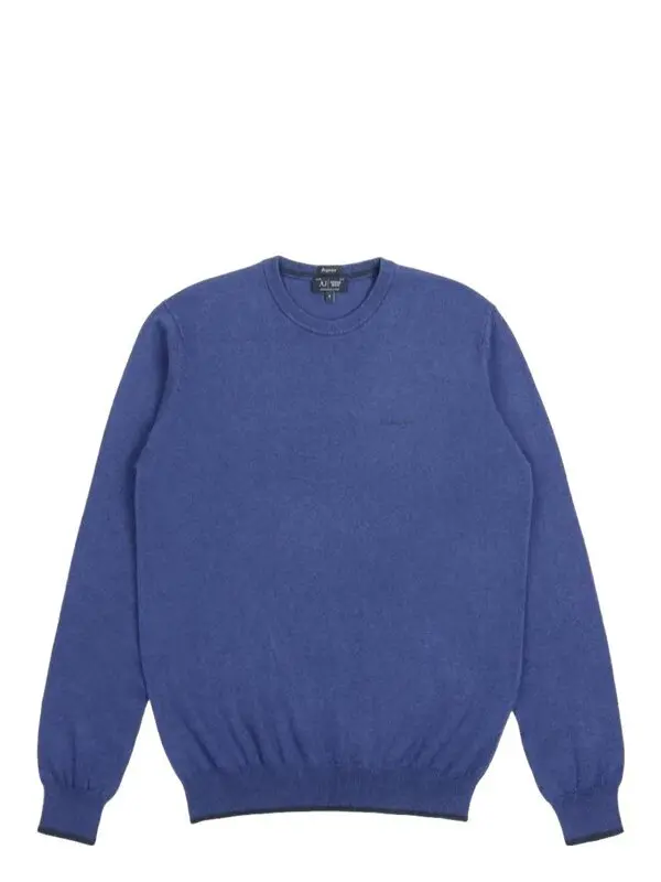 Emporio Armani Round Neck Patch Pullover - Blue