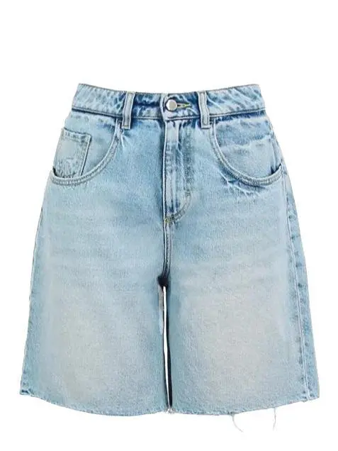 ICON DENIM LOS ANGELES Mid-rise Denim Shorts - Smoke Blue