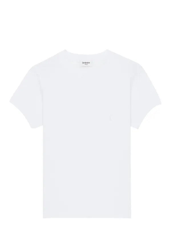 Saint Laurent Cassandre Crewneck T-shirt - White