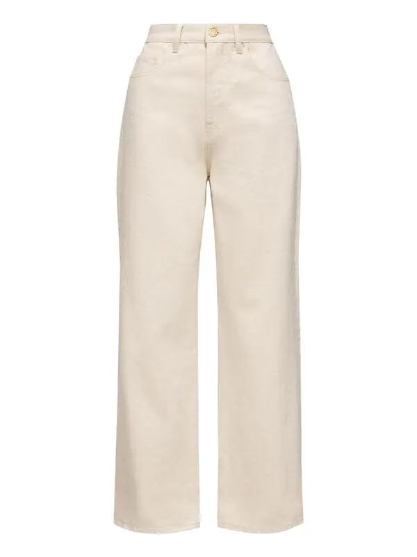 Moncler Cropped Straight-leg Jeans - Ivory