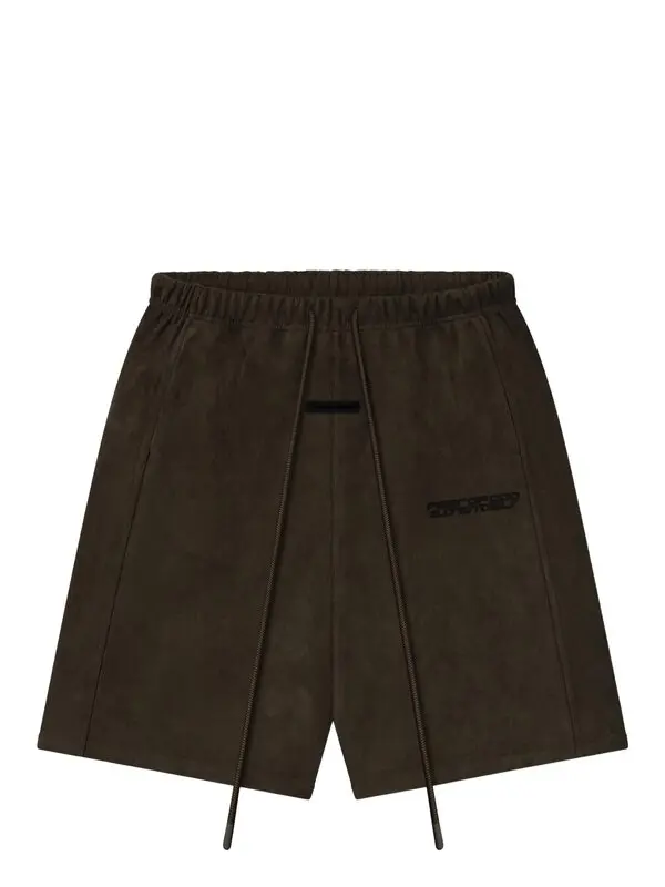 Fear Of God Relaxed Suede-effect Drawstring Shorts - Brown