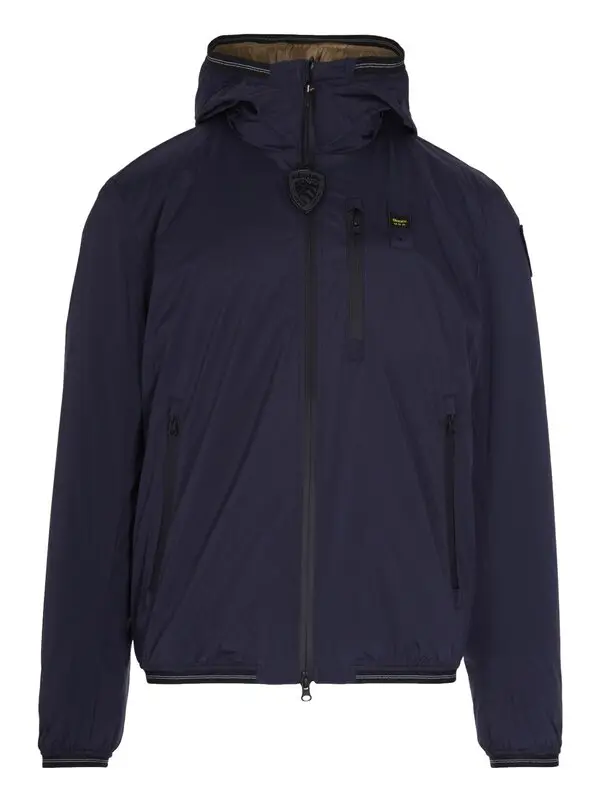 BLAUER. Zip-up Hooded Jacket - Blue