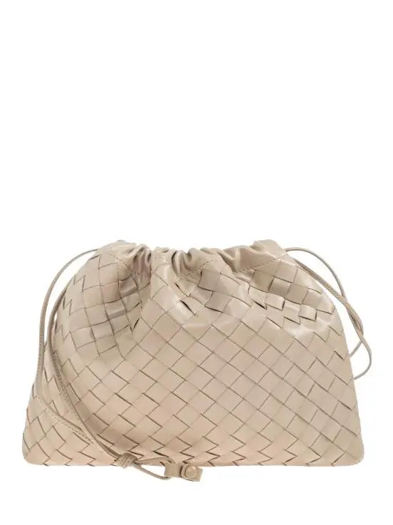 Bottega Veneta Intrecciato Drawstring Shoulder Bag - Beige