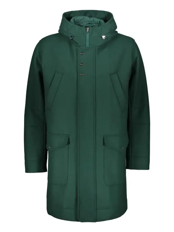 Herno Hooded Long Coat - Green