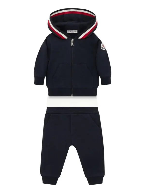Moncler Tricolor Trimmed Cotton Tracksuit - Navy Blue