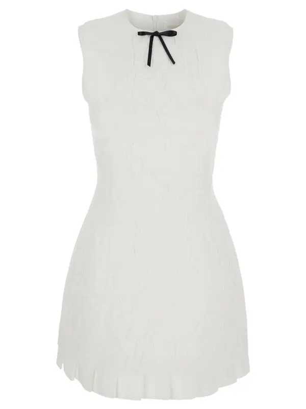 SHUSHU/TONG Sleeveless Bow Trim Crewneck Dress - No